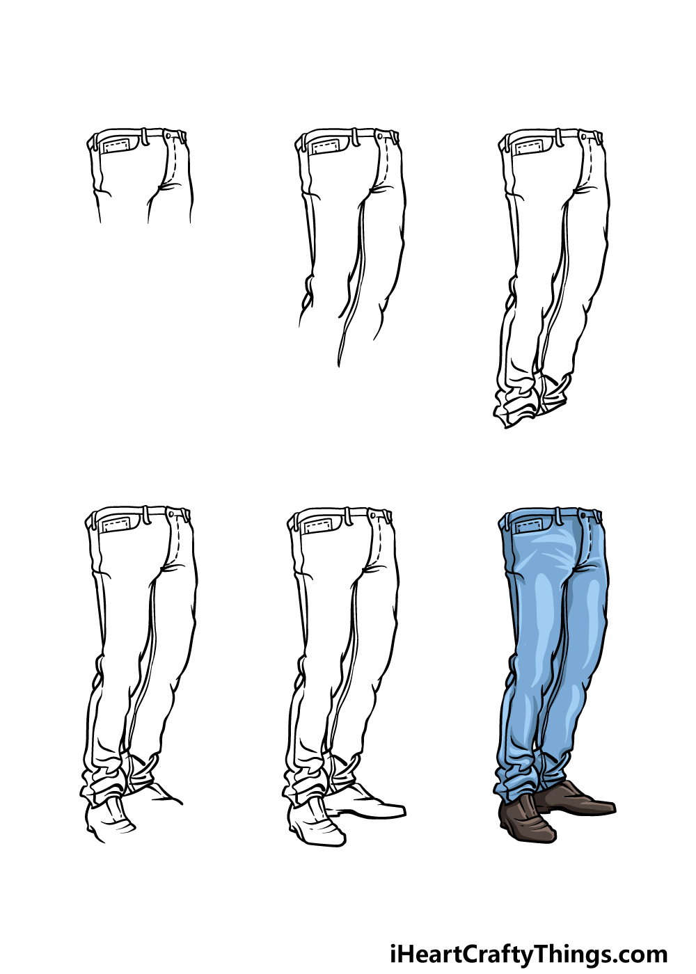 Cách Vẽ Quần Jean Hướng Dẫn Từng Bước Tô Màu