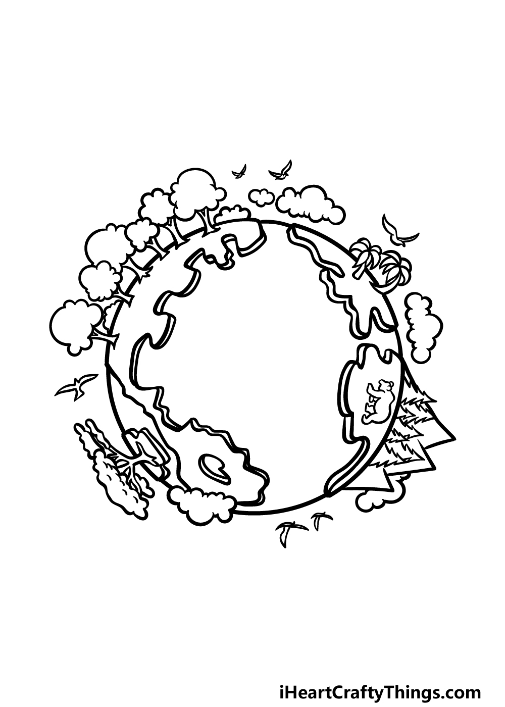 Cách vẽ Trái đất hoạt hình – Hướng dẫn từng bước - Tô Màu