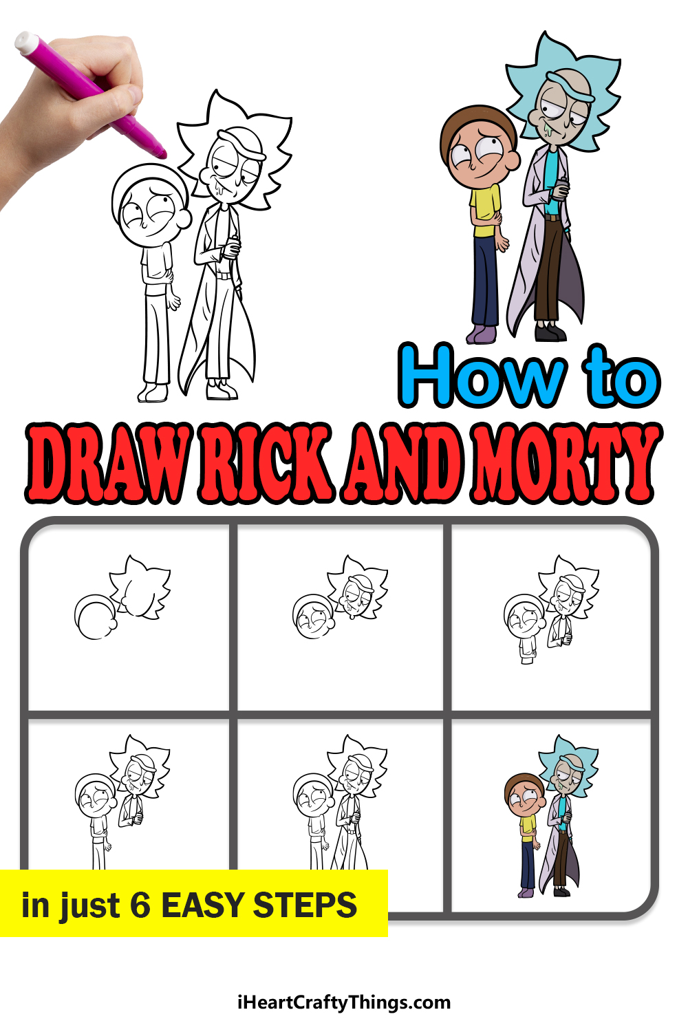 Cách vẽ Rick và Morty – Hướng dẫn từng bước - Tô Màu